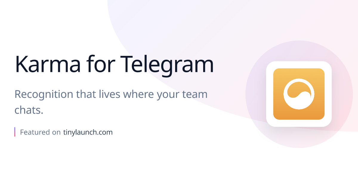 Karma for Telegram - tinylaunch