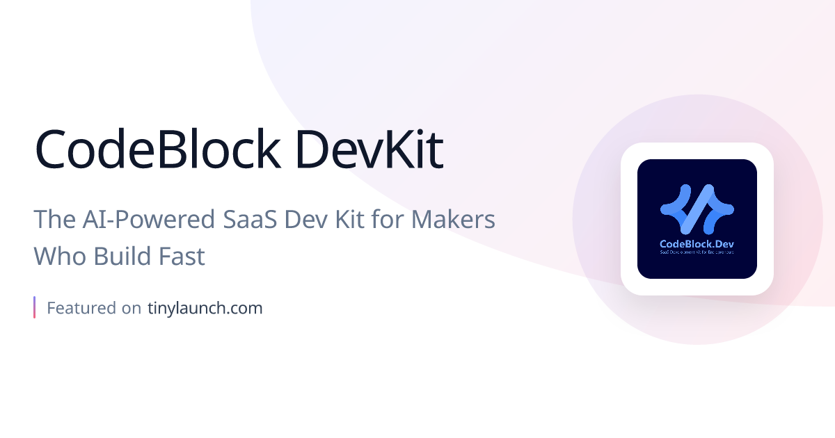 CodeBlock DevKit - tinylaunch