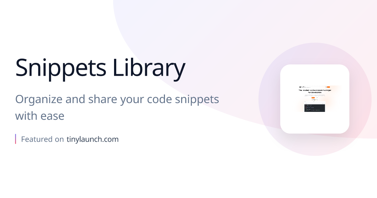 Snippets Library - tinylaunch