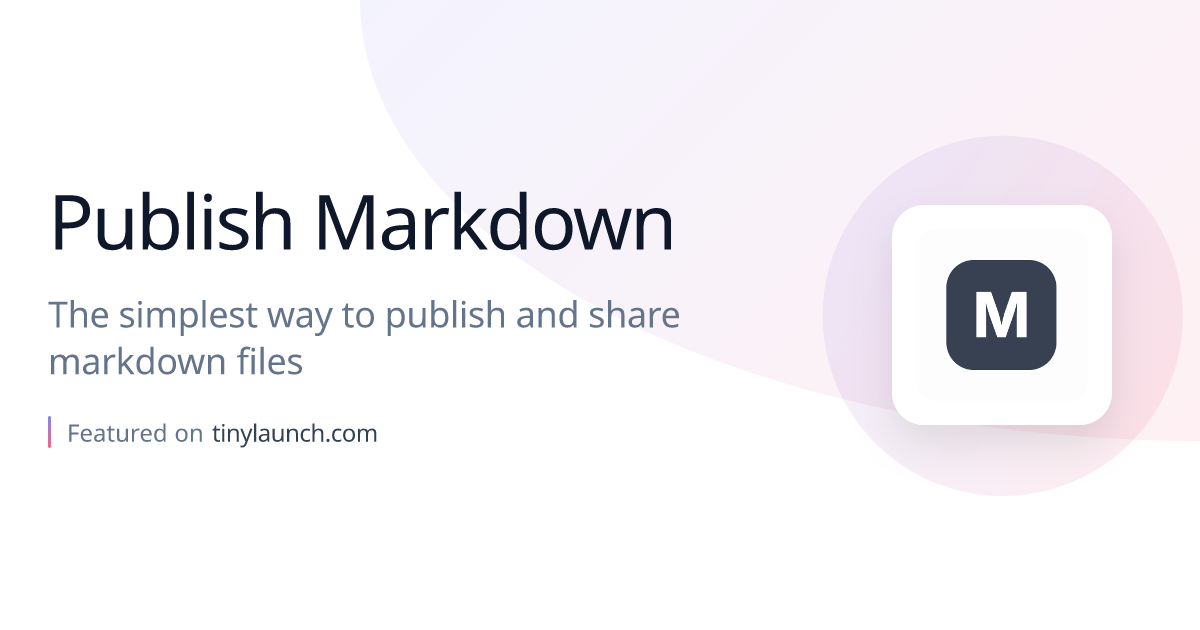 Publish Markdown - tinylaunch