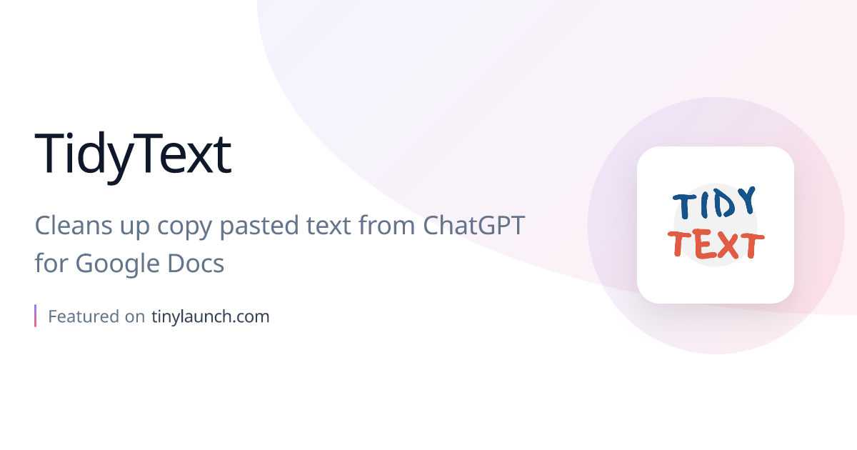 TidyText - tinylaunch